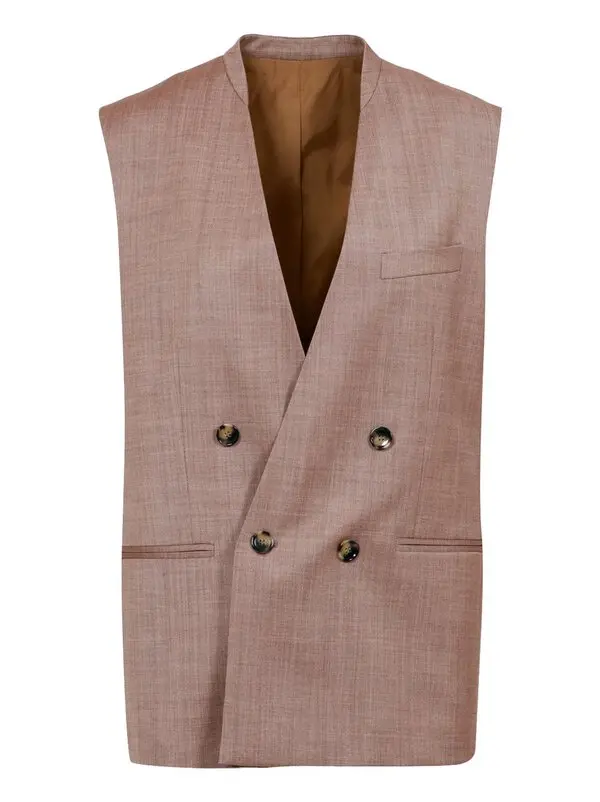 PHILOSOPHY BY LORENZO SERAFINI Double-breasted Vest - Brown