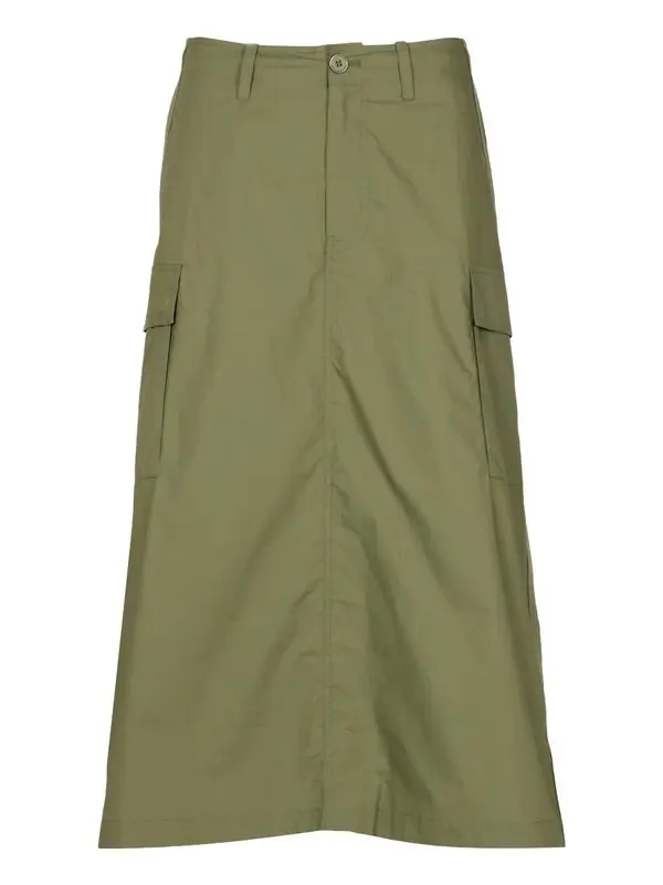BLAUER. High Waist Cotton Skirt - Green