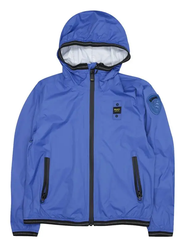 BLAUER. Nylon Jacket With Hood - Blue