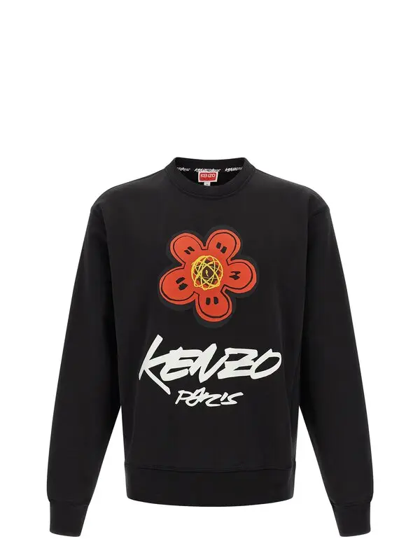 Kenzo Logo Print Sweatshirt - Black
