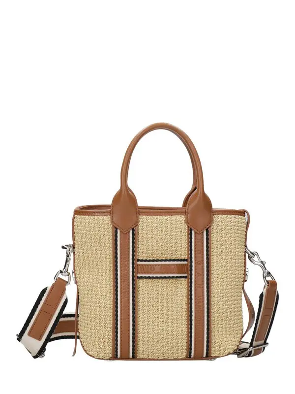 Hogan Raffia And Leather Shopping Bag - Natural