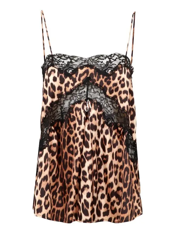 ANIYE BY Satin Animal Print Top - Spotted