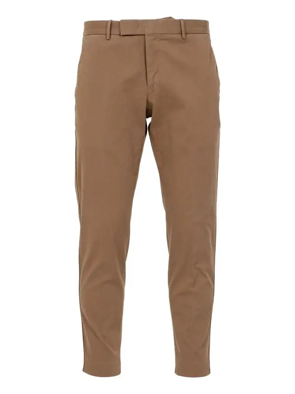 PT TORINO Tailored Cotton Gabardine Trousers - Camel