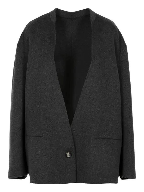 PHILOSOPHY BY LORENZO SERAFINI Collarless Coat - Anthracite