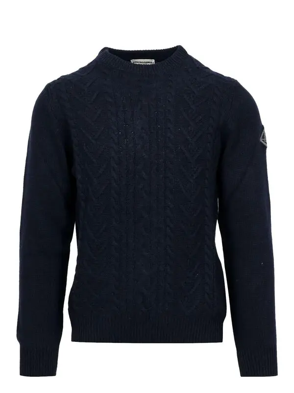 ROY ROGER'S Braided Knit Sweater - Blue