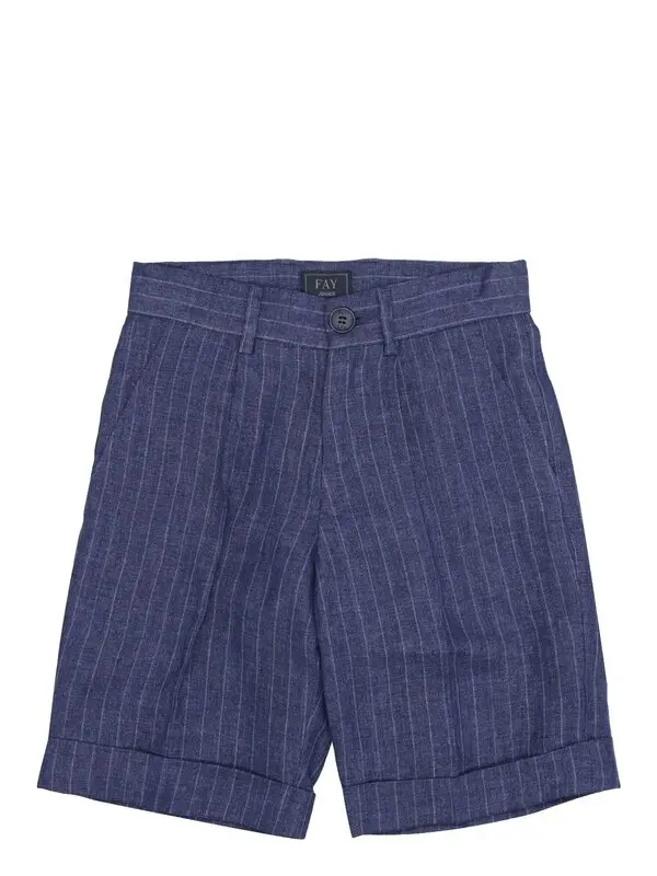 FAY Pinstriped Cotton Shorts - Blu Navy+avorio