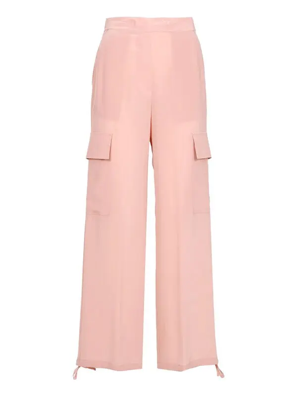 Erika Cavallini Crepe De Chine Cargo Trousers - Powder Pink