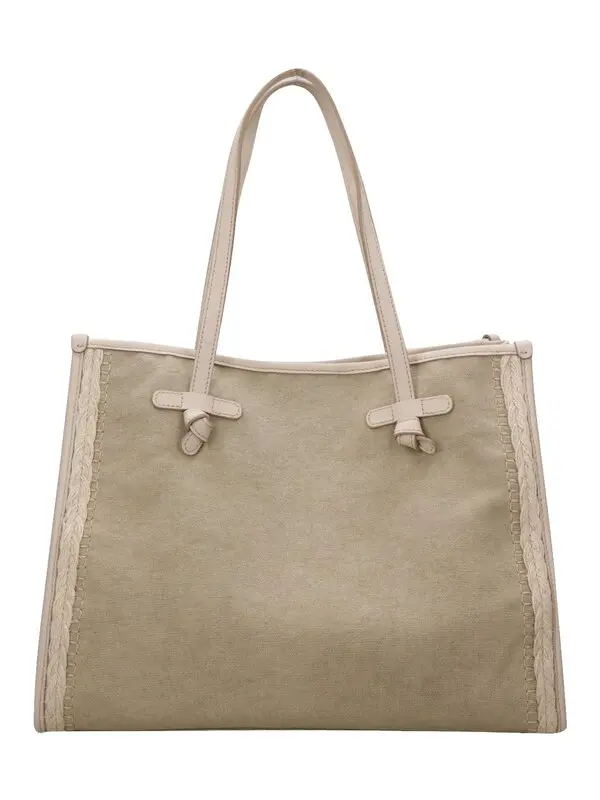 MARCELLA Stone Washed Canvas Tote - Sand