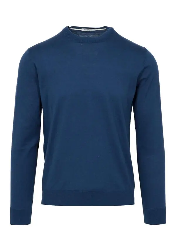PAOLO PECORA Silk And Cotton Blend Sweater - Blue
