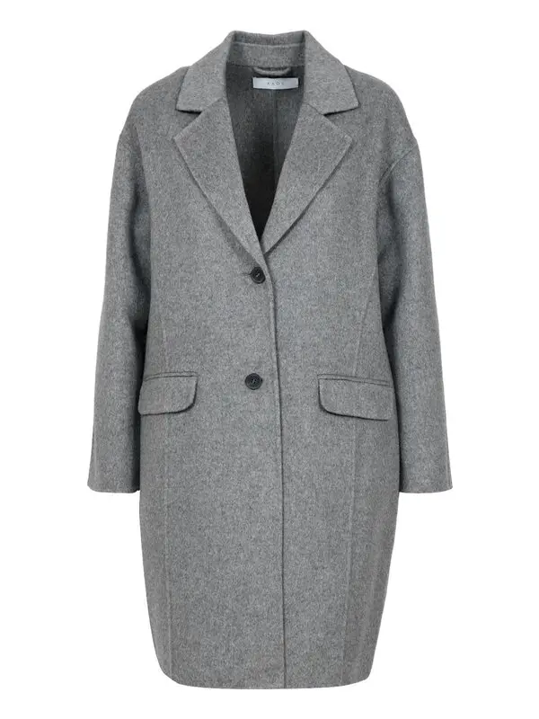 KAOS Single-breasted Wool Blend Coat - Grigio Medio