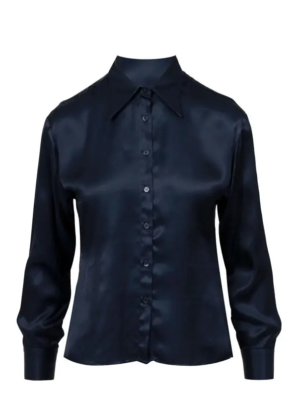 KAOS Satin Button-up Shirt - Blue
