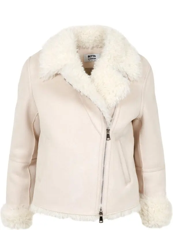 BETTA CORRADI Sheepskin Coat - Cream