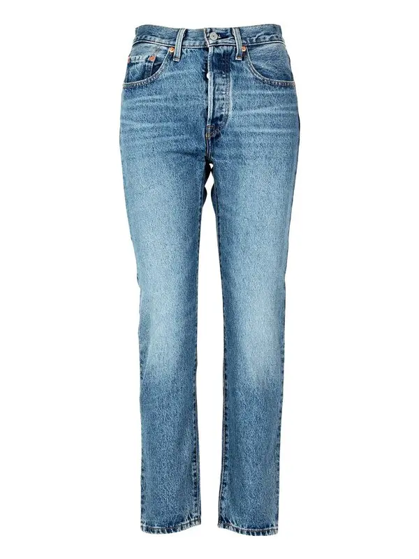 LEVI'S Crop Straight Jeans - Denim Medio
