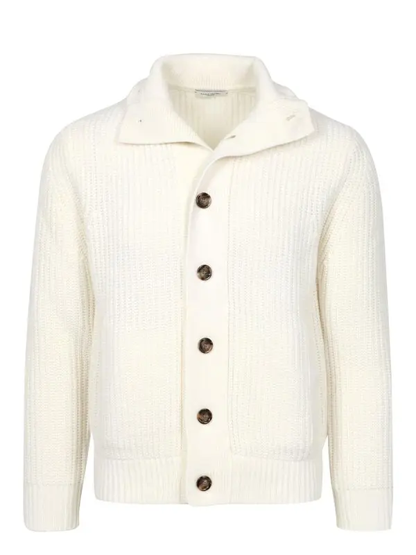 PAOLO PECORA Wool Blend Cardigan - Cream