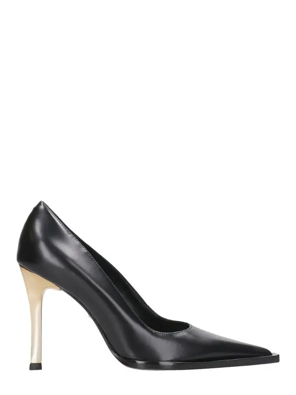 Schutz Pumps With Gold Mirror Heel - Black