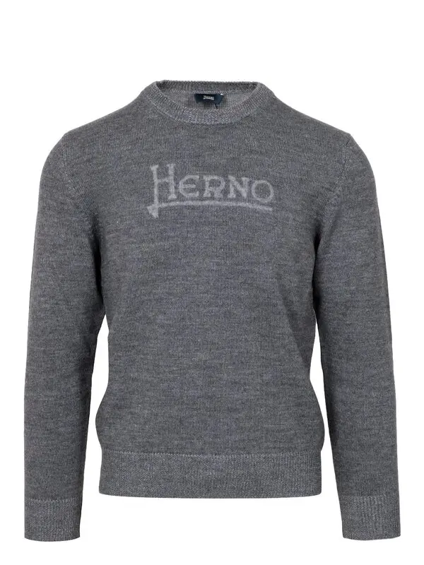 Herno Knitted Wool-blend Sweater - Grey