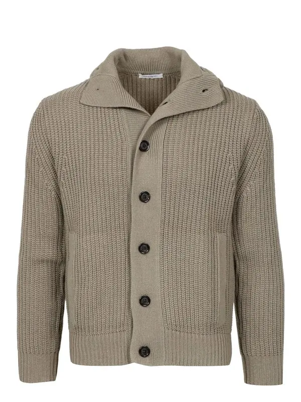 PAOLO PECORA Wool Blend Cardigan - Green