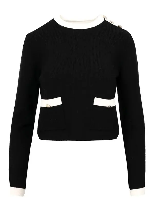 KAOS Ribbed Knit Sweater - Black