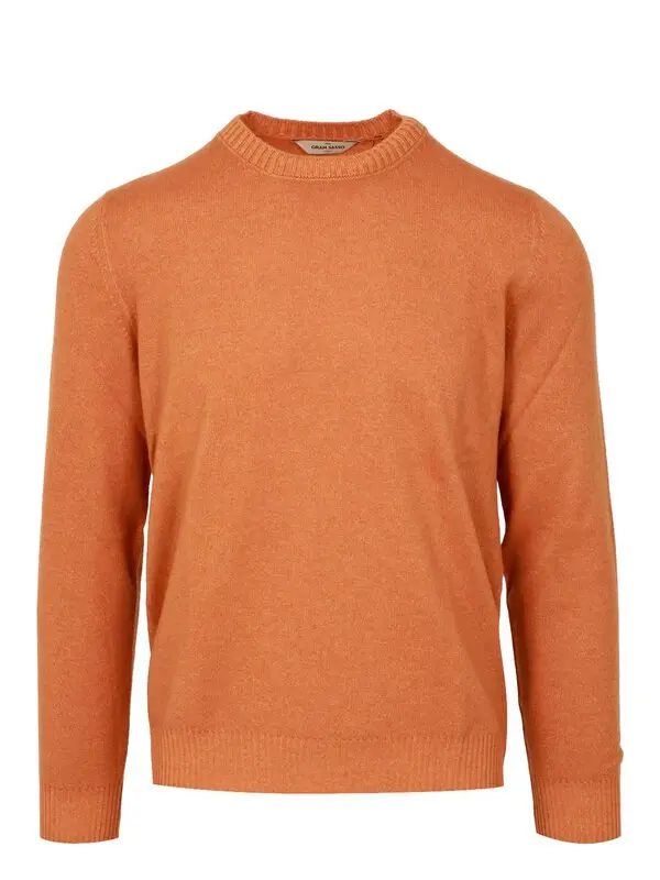 GRAN SASSO Ribbed Wool-cashmere Crew Neck Sweater - Zucca