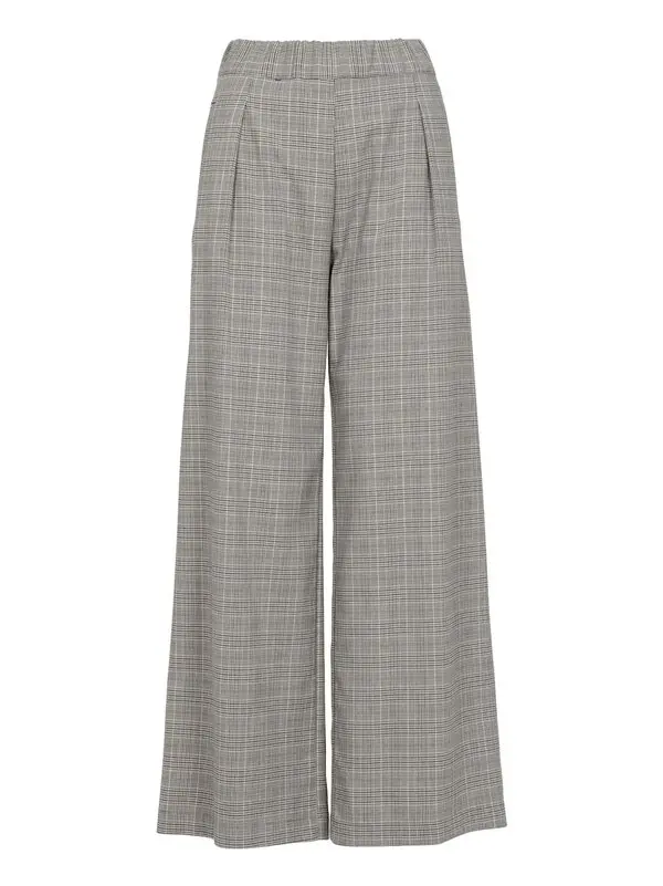 SEMICOUTURE Prince Of Wales Wool Blend Trousers - Grey