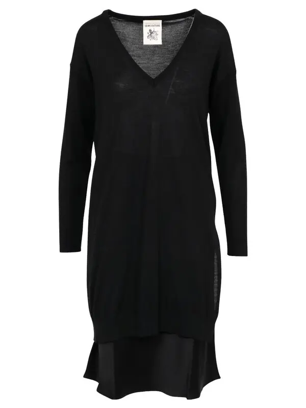 SEMICOUTURE Worsted Wool Dress - Black