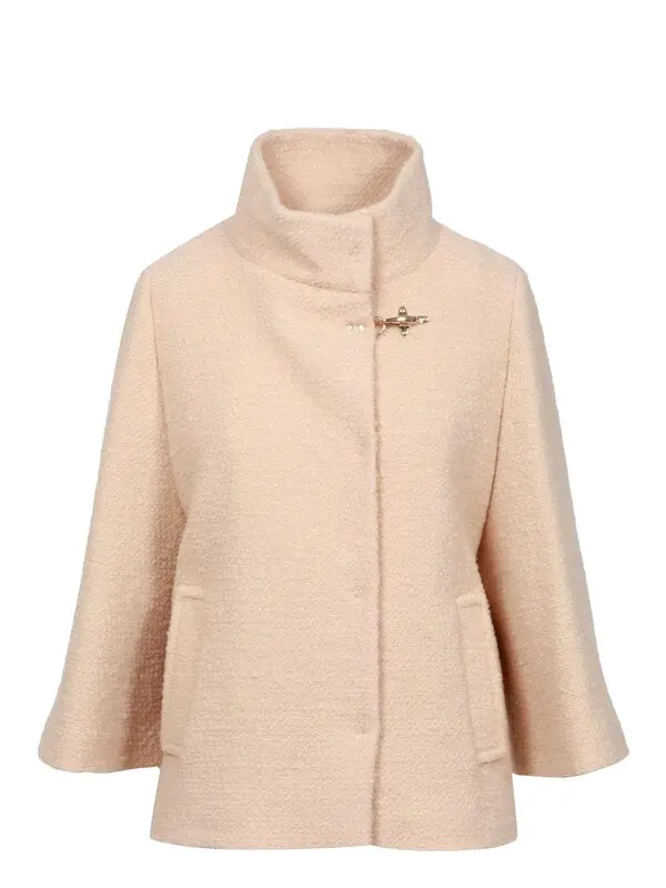 FAY Geometric Line Wool Jacket - Beige
