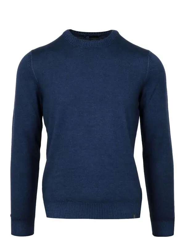FAY Slim-fit Shaved Wool Sweater - Blue