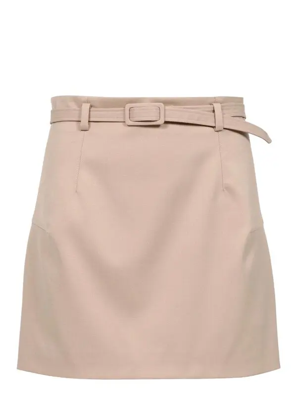 Erika Cavallini Wool Gabardine Skirt - Cammello Chiaro