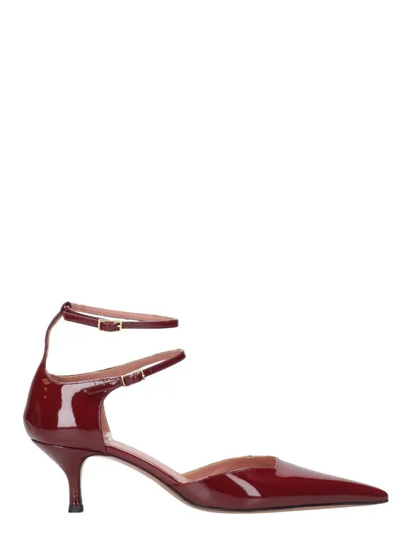 ALDO CASTAGNA Patent Leather Pumps With Ankle Straps - Bordeaux