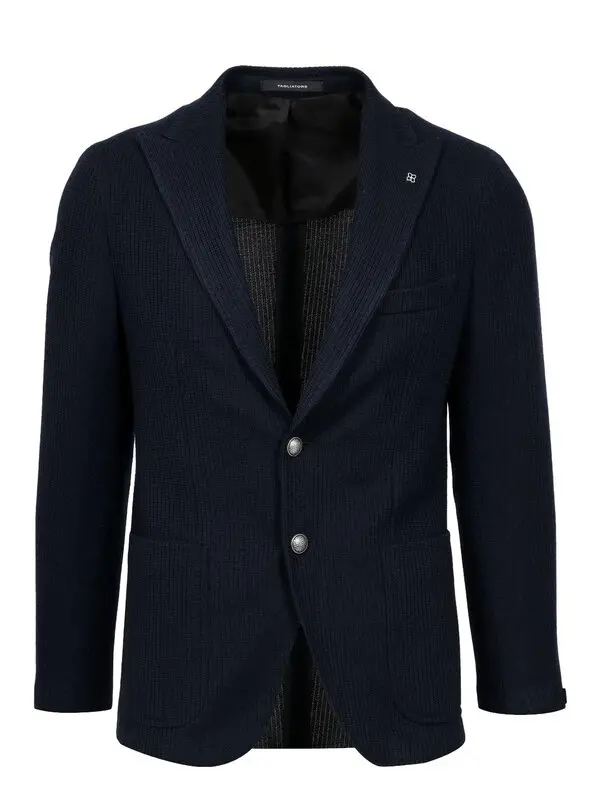 Tagliatore Wool Blend Knitted Blazer - Blue