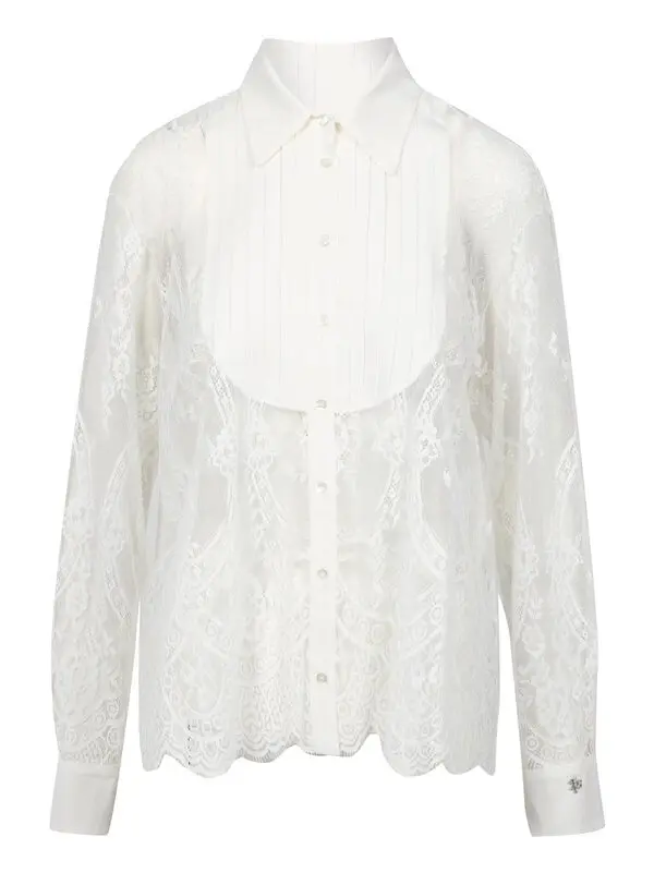 ANIYE BY Lace Button-up Shirt - Latte
