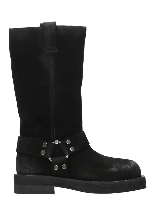 3JUIN Oiled Suede Leather Boots - Black