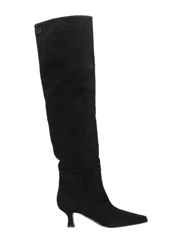 3JUIN Leather Over-the-knee Boots - Black