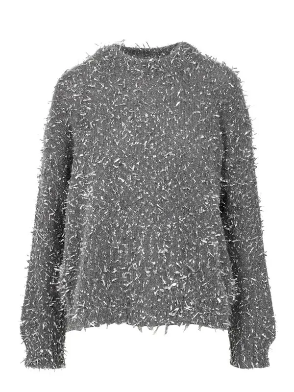 MSGM Sweater With Frayed Effect - Grey