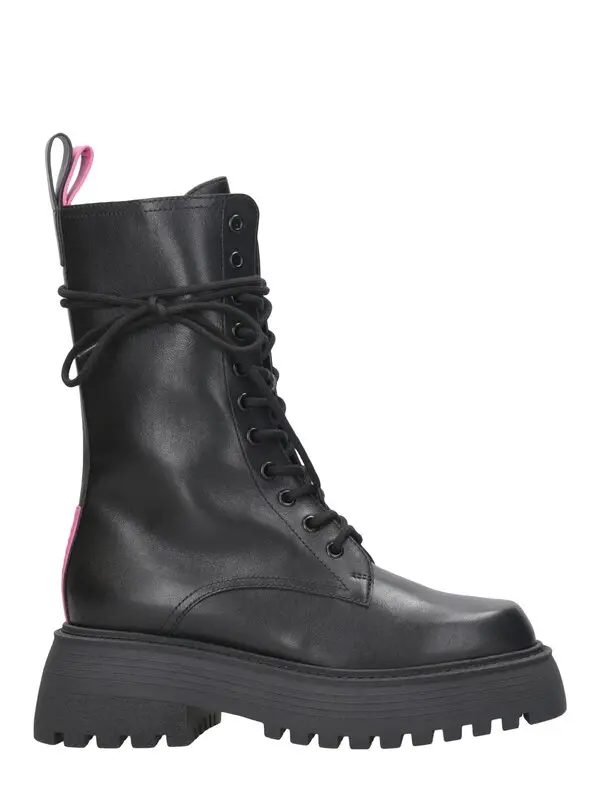 3JUIN Lace-up Leather Boots - Black