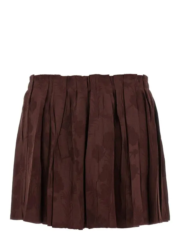 Etro Jacquard Floral Patterned Mini Skirt - Bordeaux