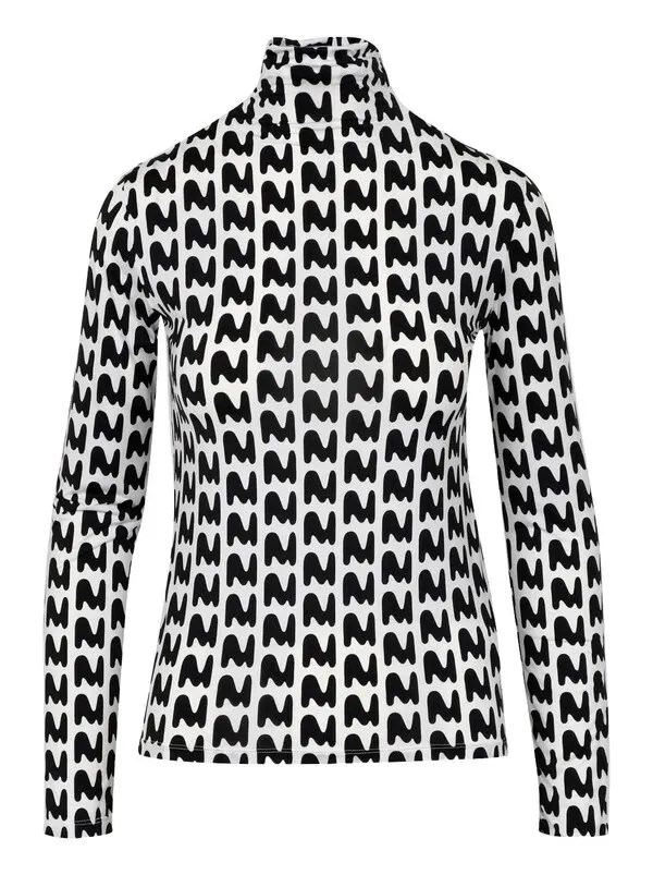 MSGM Printed Long Sleeve Shirt - White