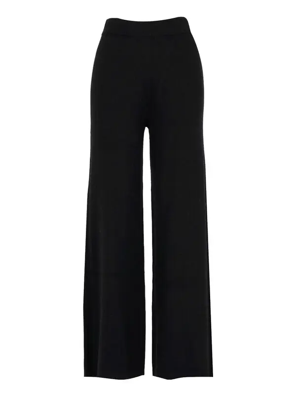 PENNY BLACK Wide Leg Knit Trousers - Black