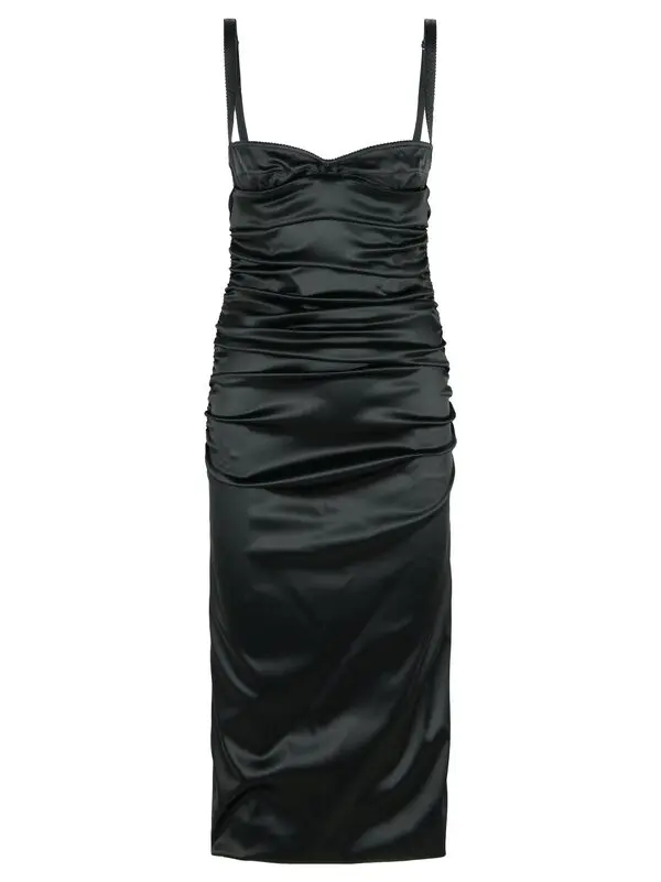 Dolce & Gabbana Silk Blend Balcony Bra Dress - Black
