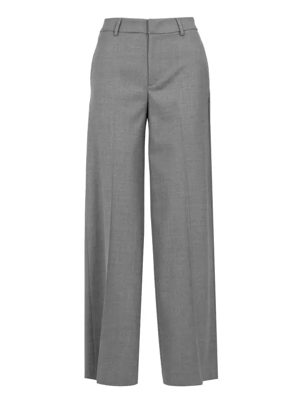 PT TORINO Wool Serge Wide-leg Trousers - Grigio Antracite