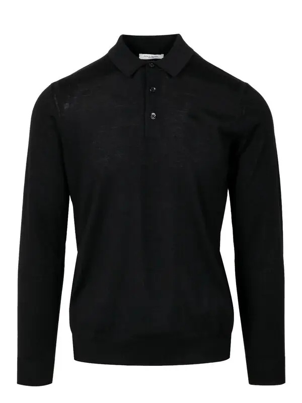 PAOLO PECORA Wool Polo Shirt - Black