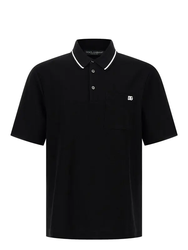 Dolce & Gabbana Embroidery Polo Shirt - Black