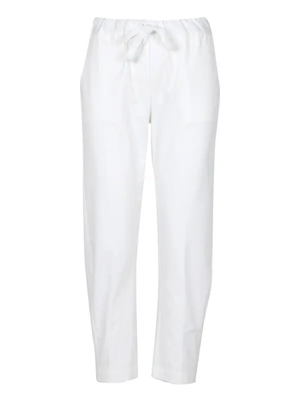 SEMICOUTURE High-waisted Cotton Trousers - White