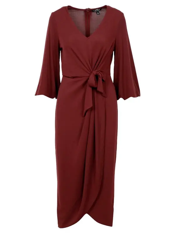 Ralph Lauren Knot-front Jersey Dress - Bordeaux