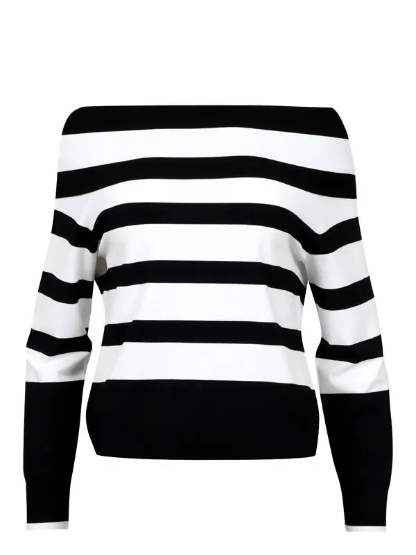 KAOS Striped Cotton Sweater - White