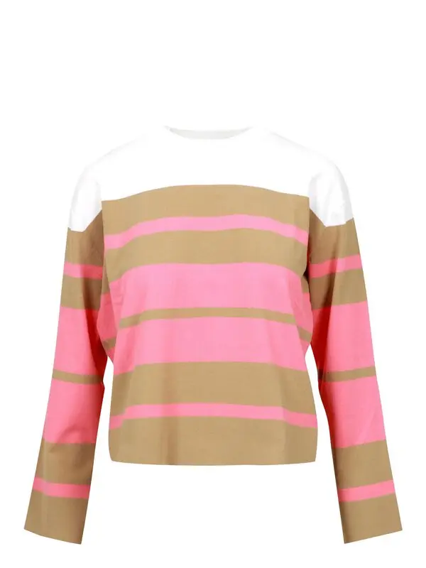 KAOS Striped Cotton Sweater - Kaki