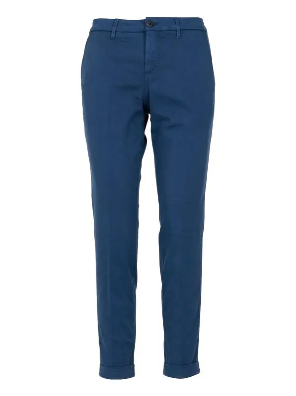 FAY Regular Fit Cotton Trousers - Blue