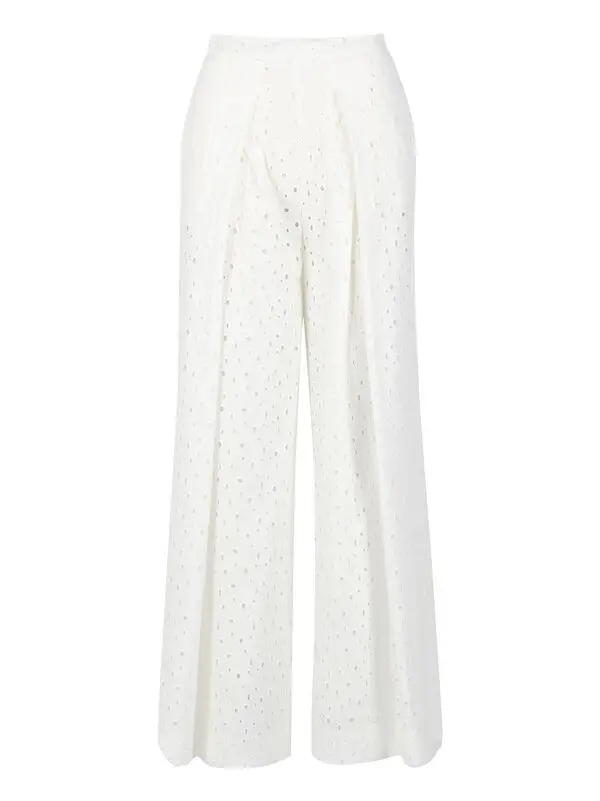 SEMICOUTURE Sangallo Wide-leg Trousers - White