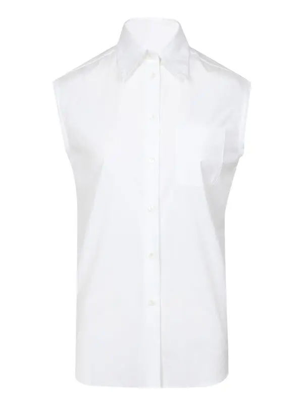 N°21 Sleeveless Button-down Shirt - White