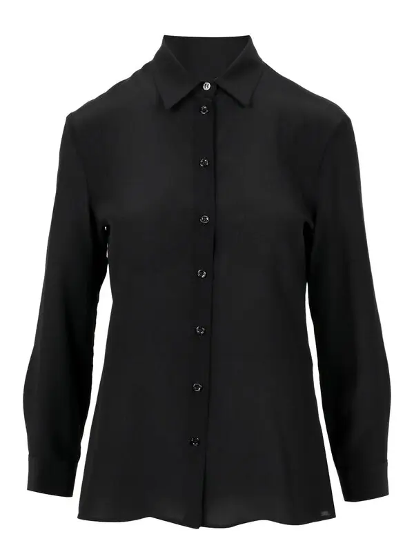 SIMONA CORSELLINI Silk Button-down Shirt - Black